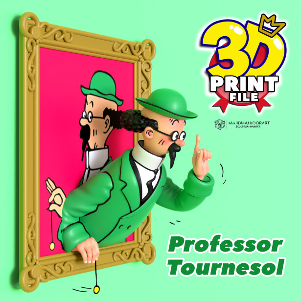 Professor Calculus 3d model Professor Tournesol - for 3d printing ...